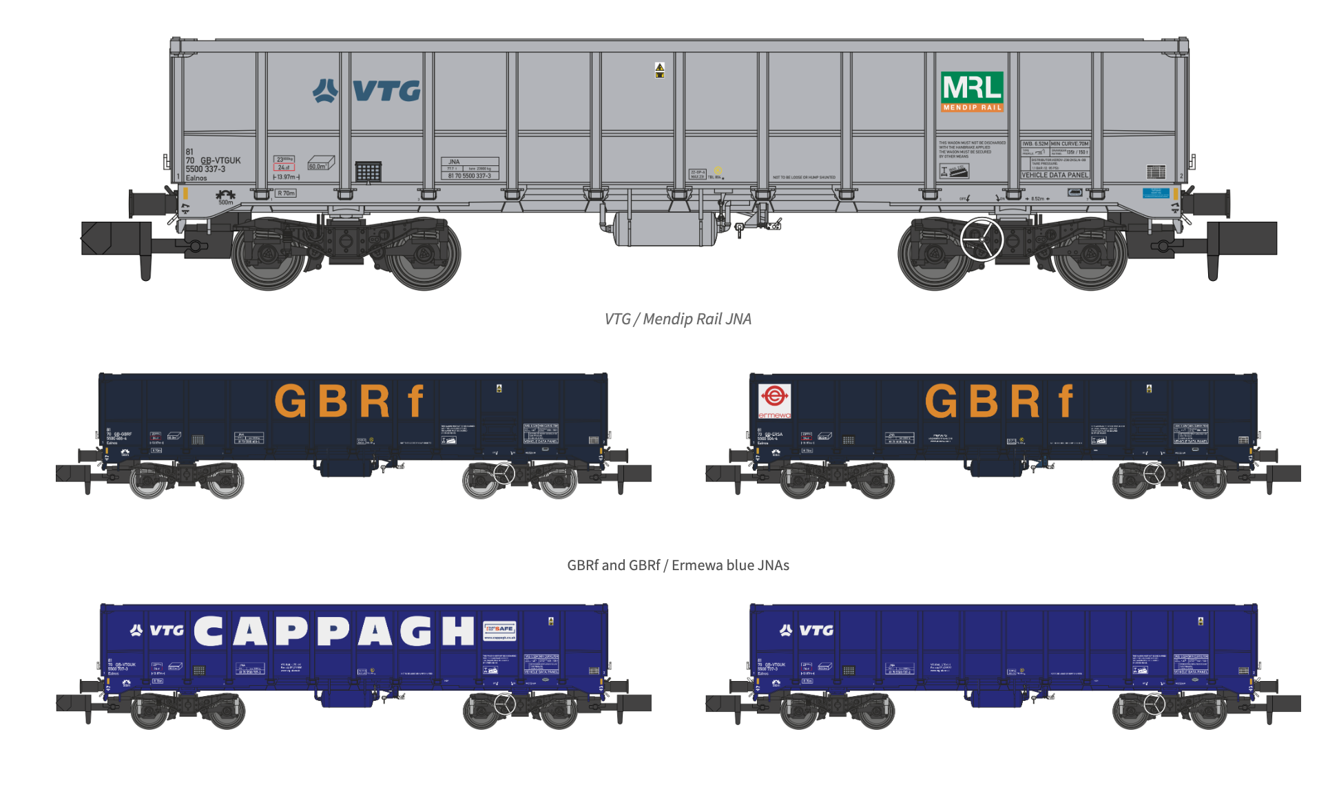 N Gauge Ealnos JNA/MMA Wagons – Rails