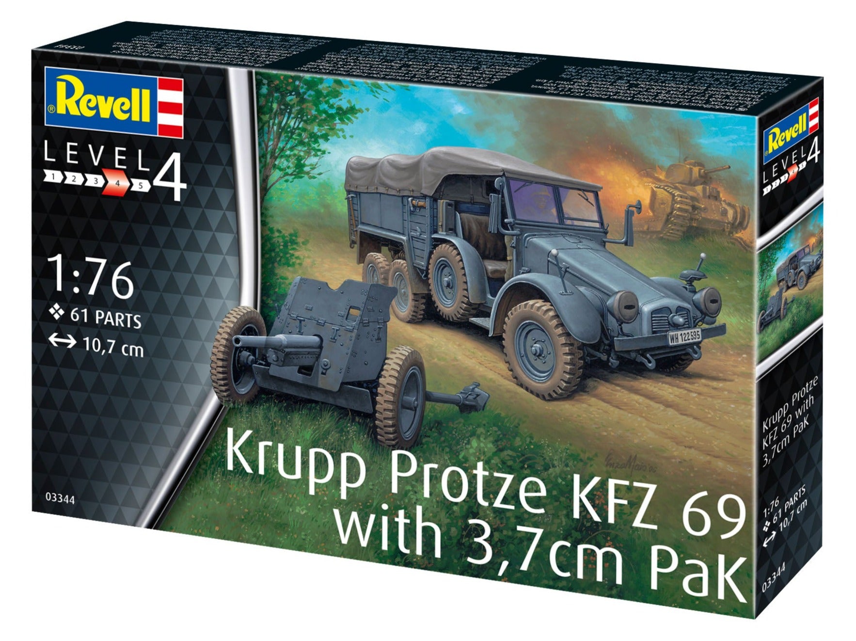 Revell 03344 German Krupp Protze KFZ 69 W/3.7CM PAK (1:76 Scale) Model ...