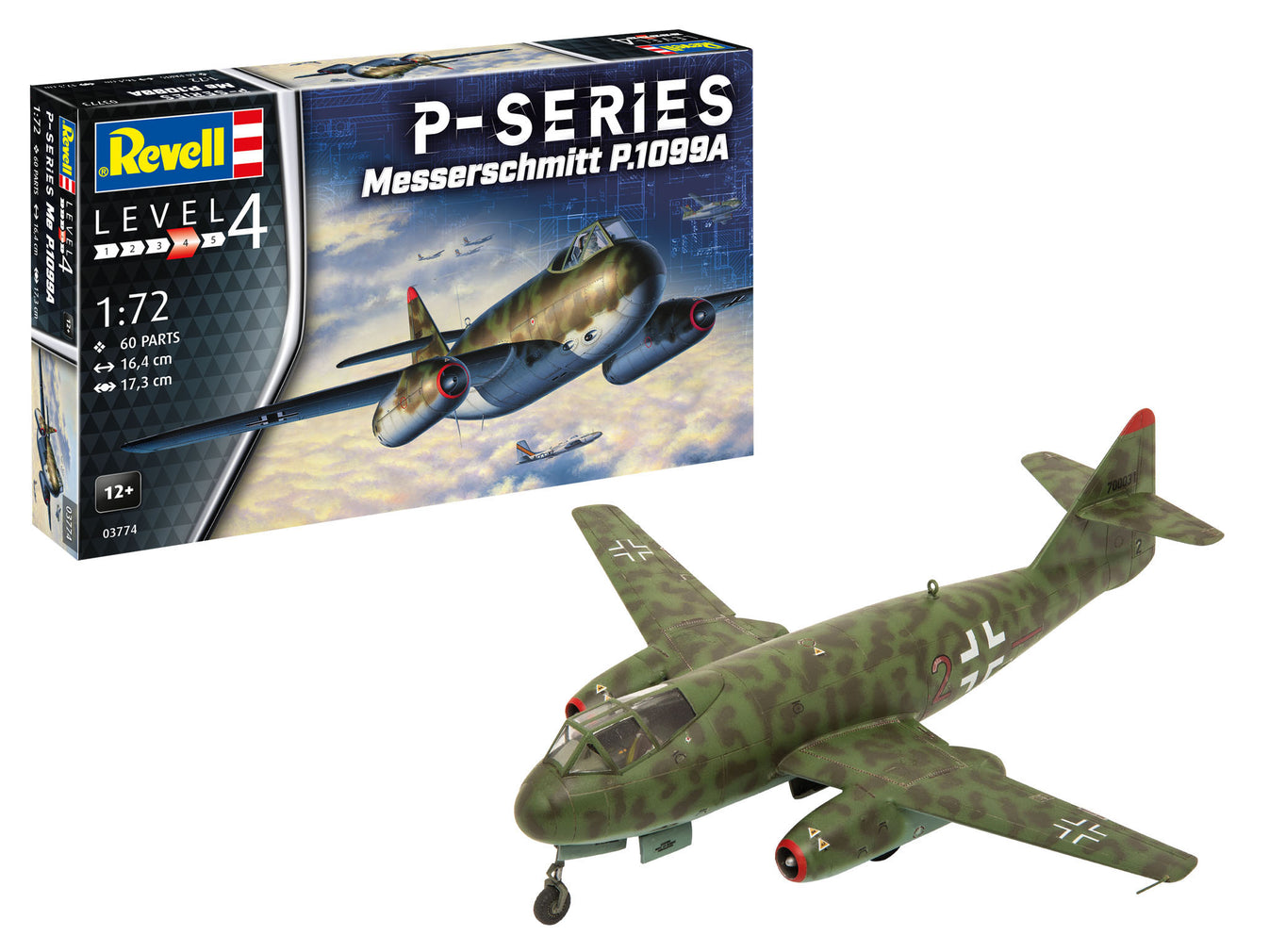Revell 03774 Messerschmitt P.1099A - P-Series Model Kit – Rails