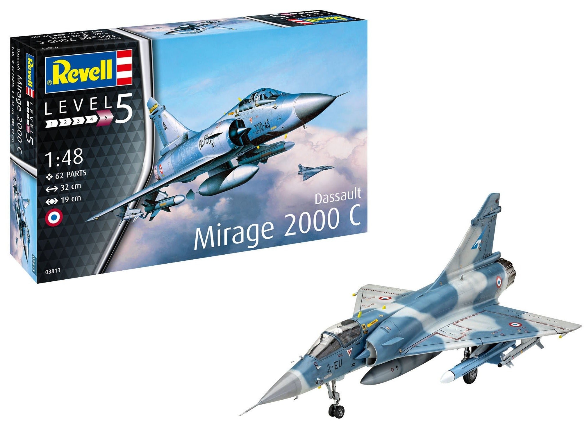 Revell 3813 French Dassault Mirage 2000C (1:48 Scale) Model – Rails