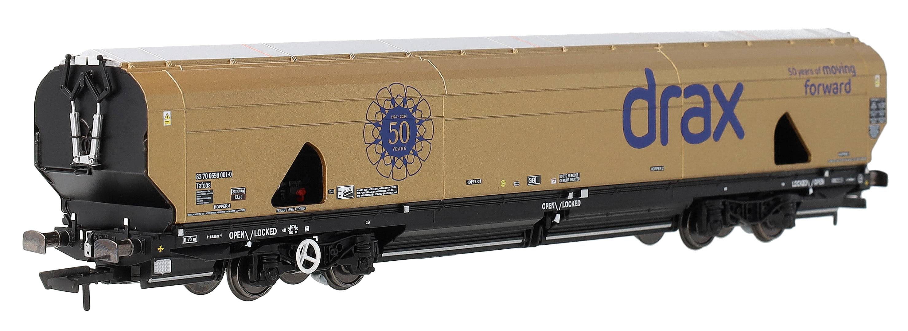 Hornby R60322 Drax Biomass Gold 50th Anniversary Wagon – Rails