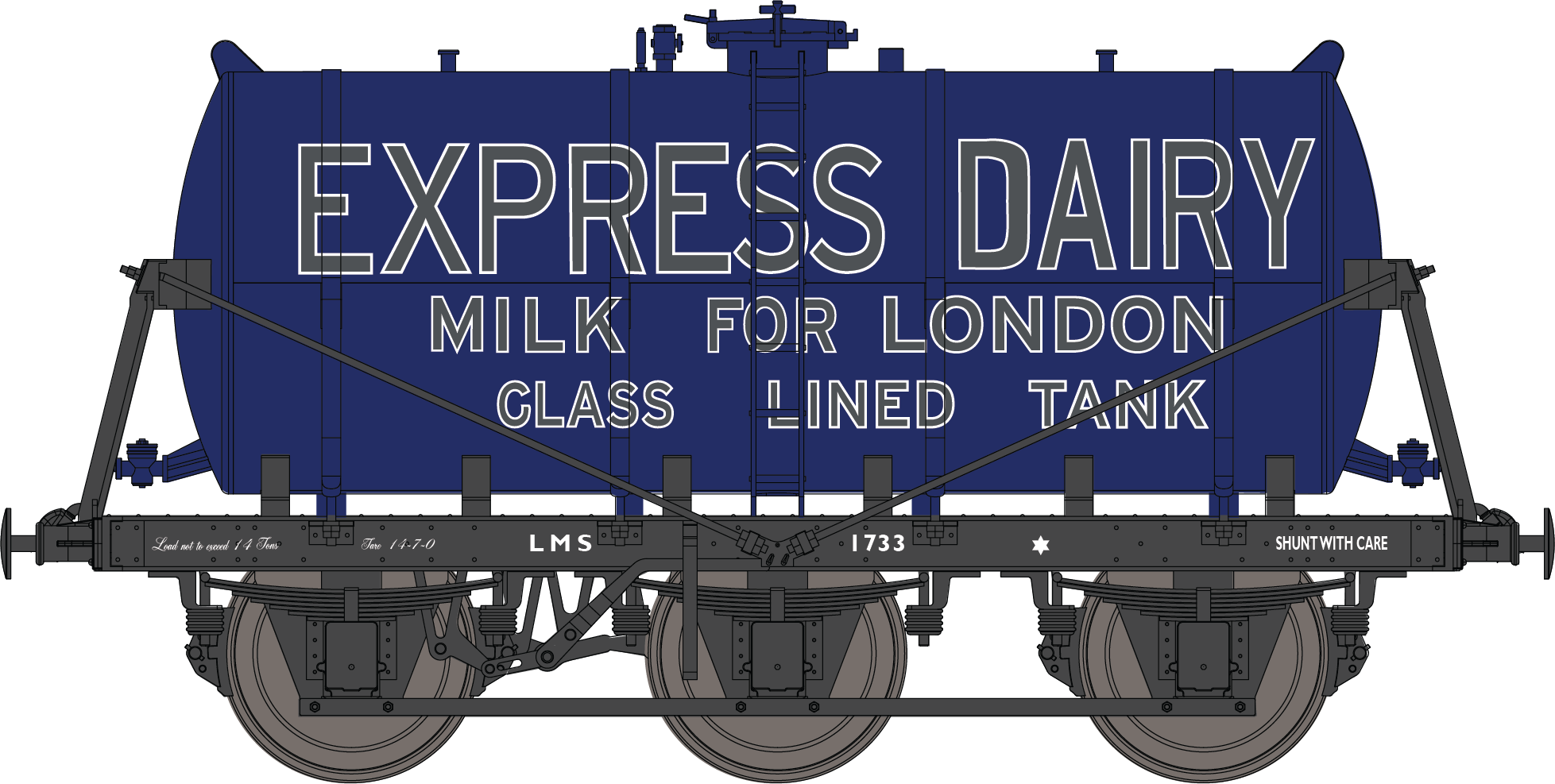 Dapol 2F-031-028 6 Wheel Milk Tanker Express Dairies Milk For – Rails