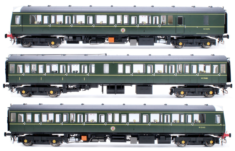 Heljan 1176 Class 117 BR Green (Small Yellow Panel) 3 Car DMU – Rails