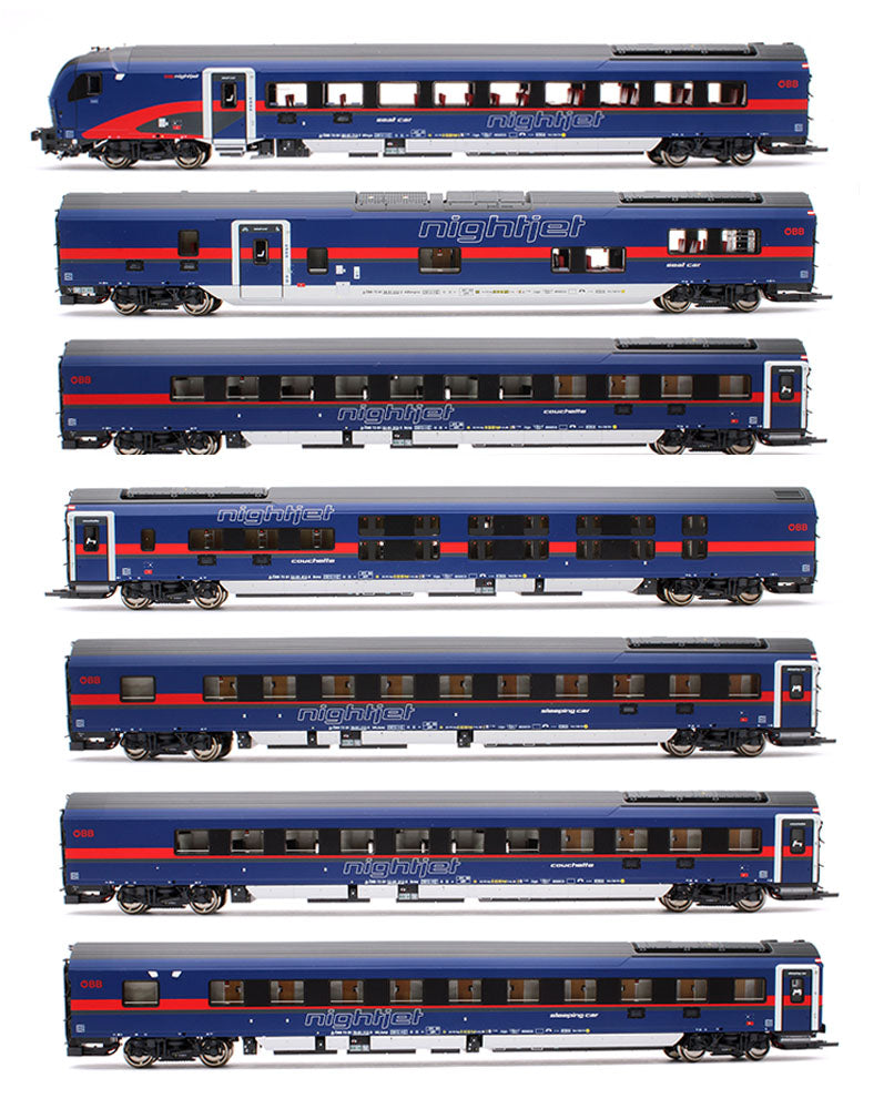 Roco 5510005 Black Edition OBB Nightjet 7 Coach Set VI - DCC – Rails
