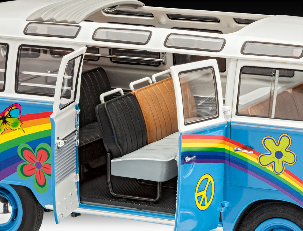 Revell Volkswagen T1 Samba Bus Flower Power (1:24 Scale) Model Kit ...
