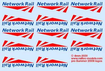 Railtec RT-4-2031 Network Rail Logos: Pre 2009 OO Gauge – Rails