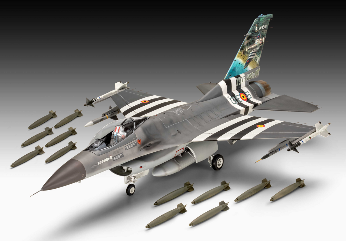 Revell 03802 F-16 Falcon 50th Anniversary Model Kit – Rails of Sheffield