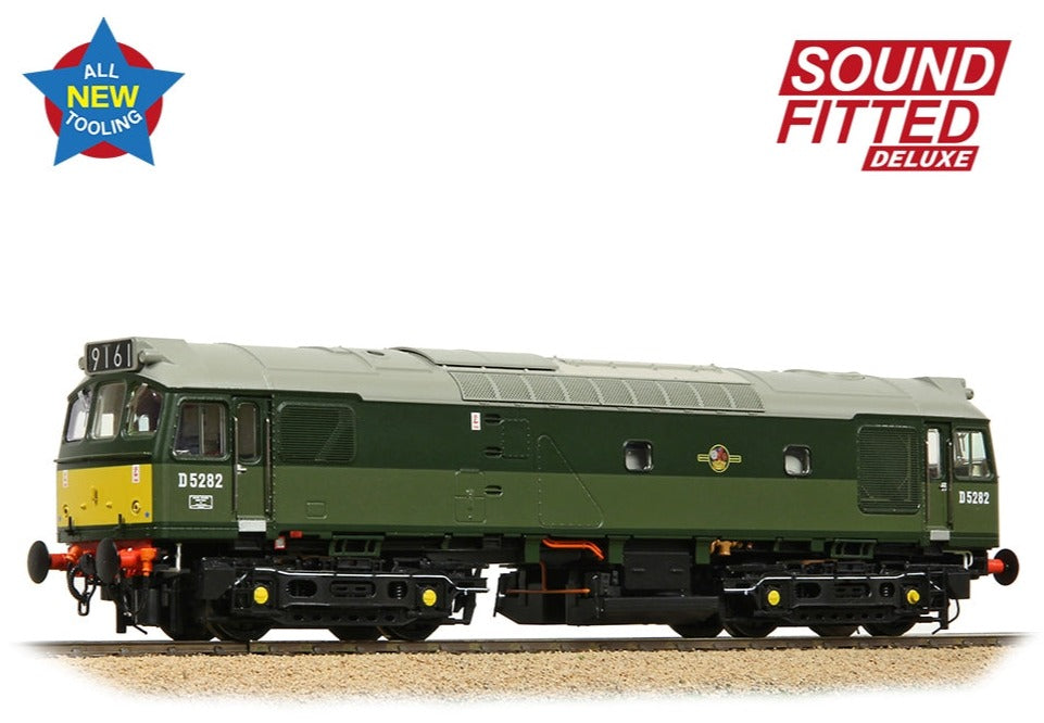 Bachmann Class 25/2 D5282 in BR Two Tone Green livery with Small Yellow ...