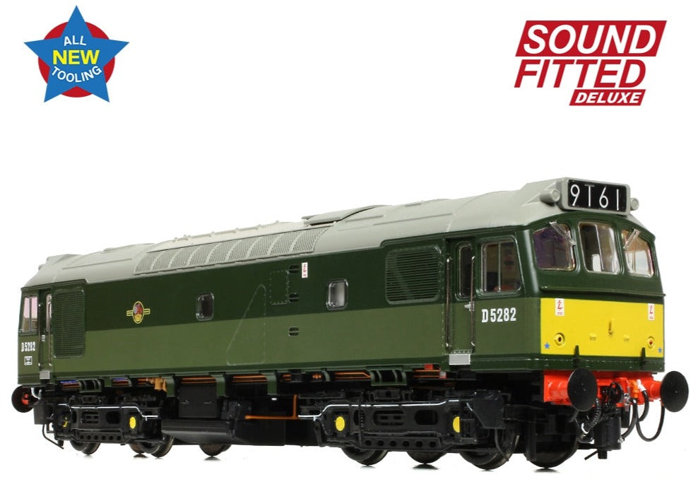 Bachmann Class 25/2 D5282 in BR Two Tone Green livery with Small Yellow ...