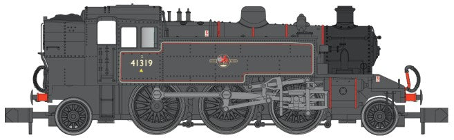 Dapol 2S-015-010 Ivatt 2-6-2T 41319 BR Late Crest Lined Black – Rails