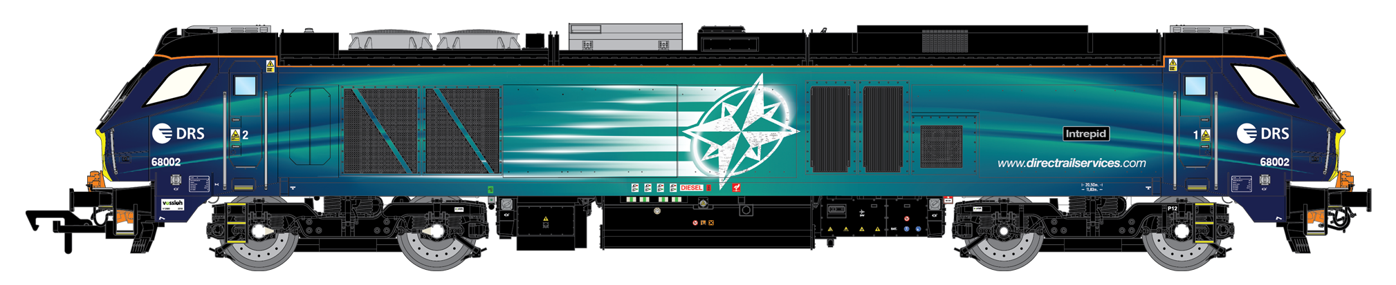 Dapol Class 68 "Intrepid" 68002 Compass New DRS Logo Diesel Locomotive ...