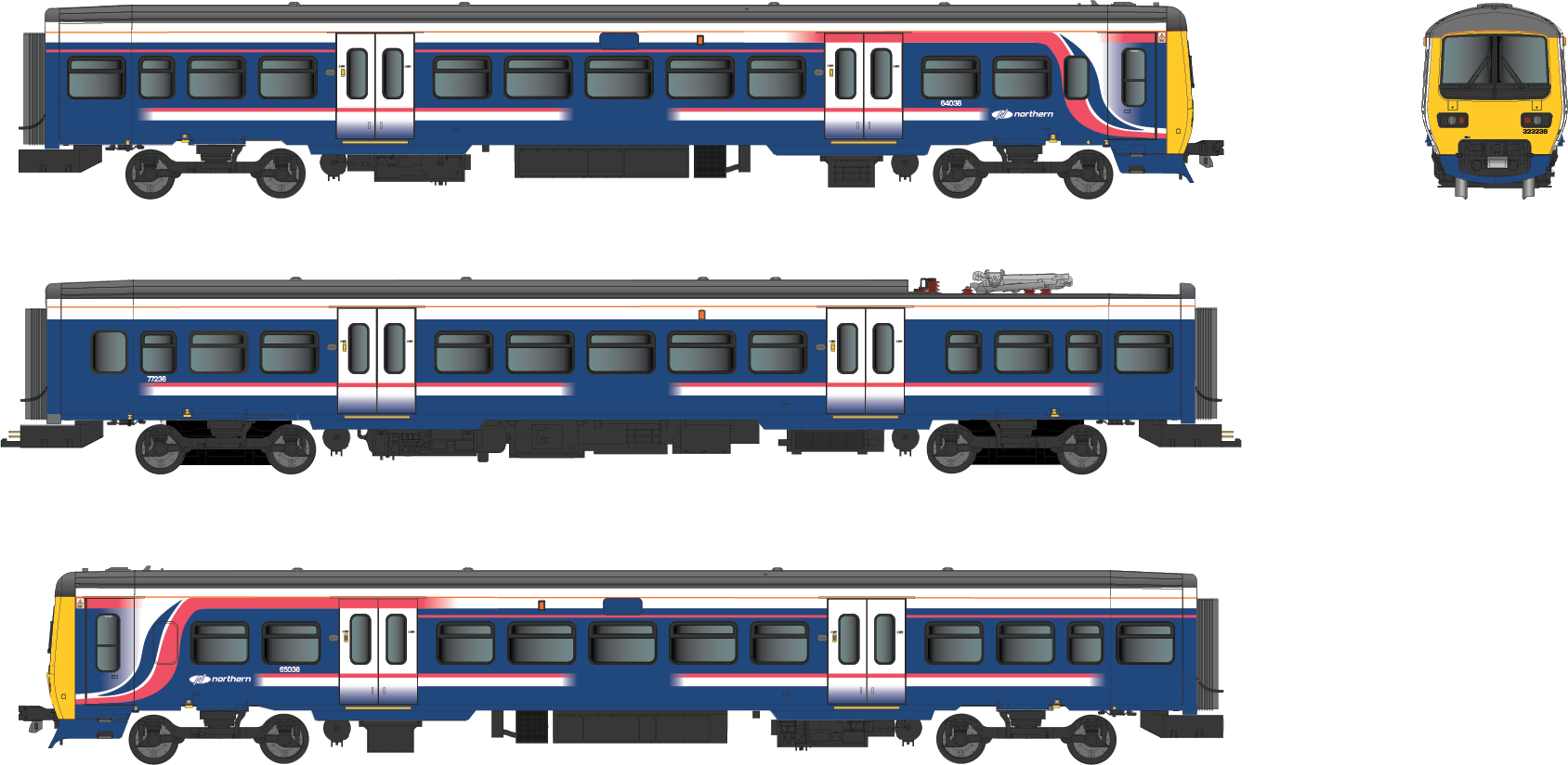 Dapol 4D-323-004 Class 323 First North Western “Barbie” with – Rails