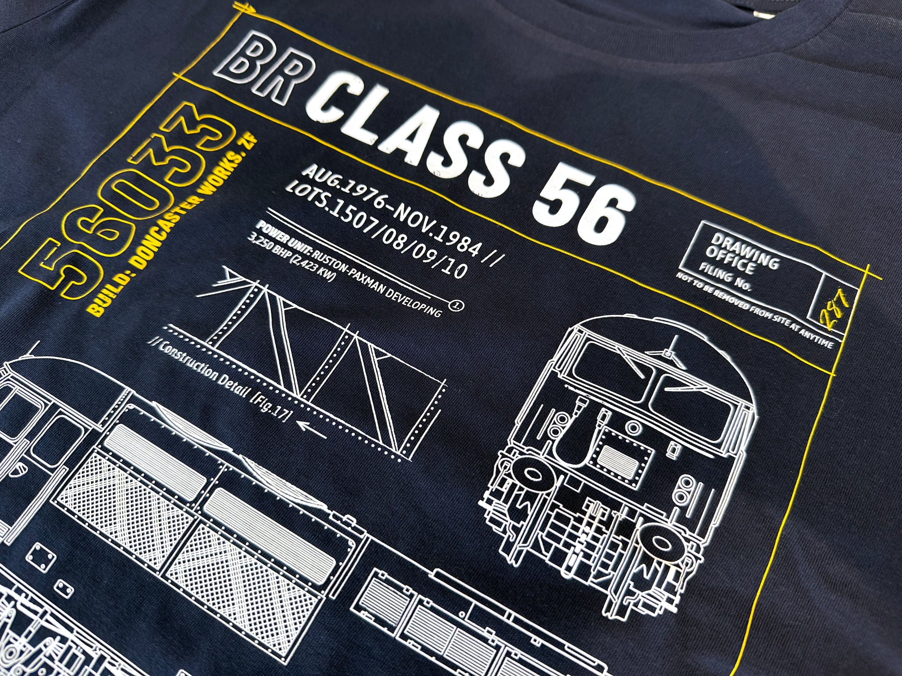 Just Threads 56033-TEE Class 56 Technical Drawing Blueprint – Rails