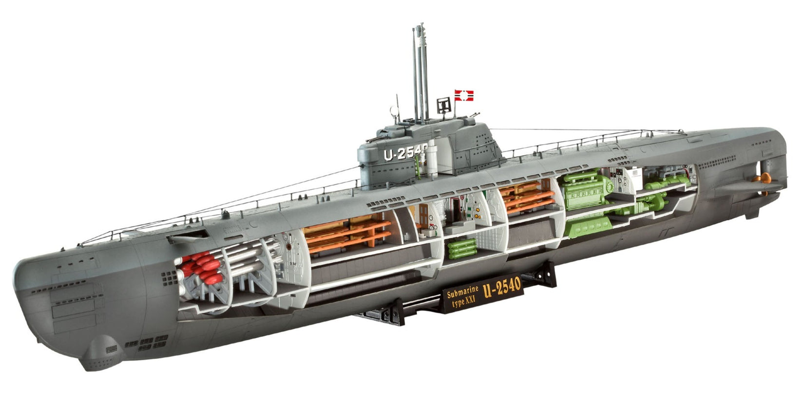 Revell 5078 German Submarine Type XXI with Interior (1:144 – Rails