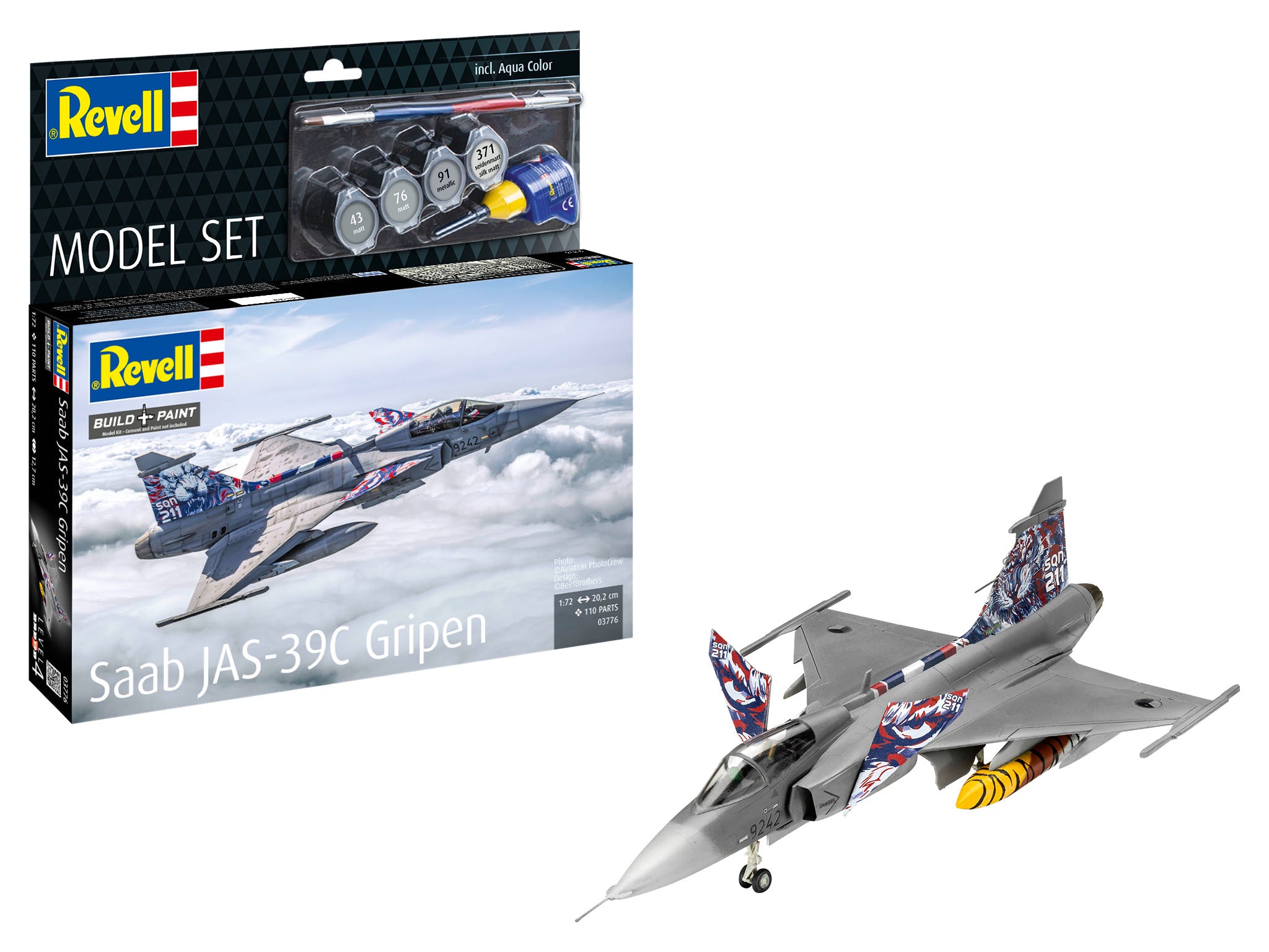 Revell 63776 Model Set Saab JAS-39C Gripen Model Kit – Rails