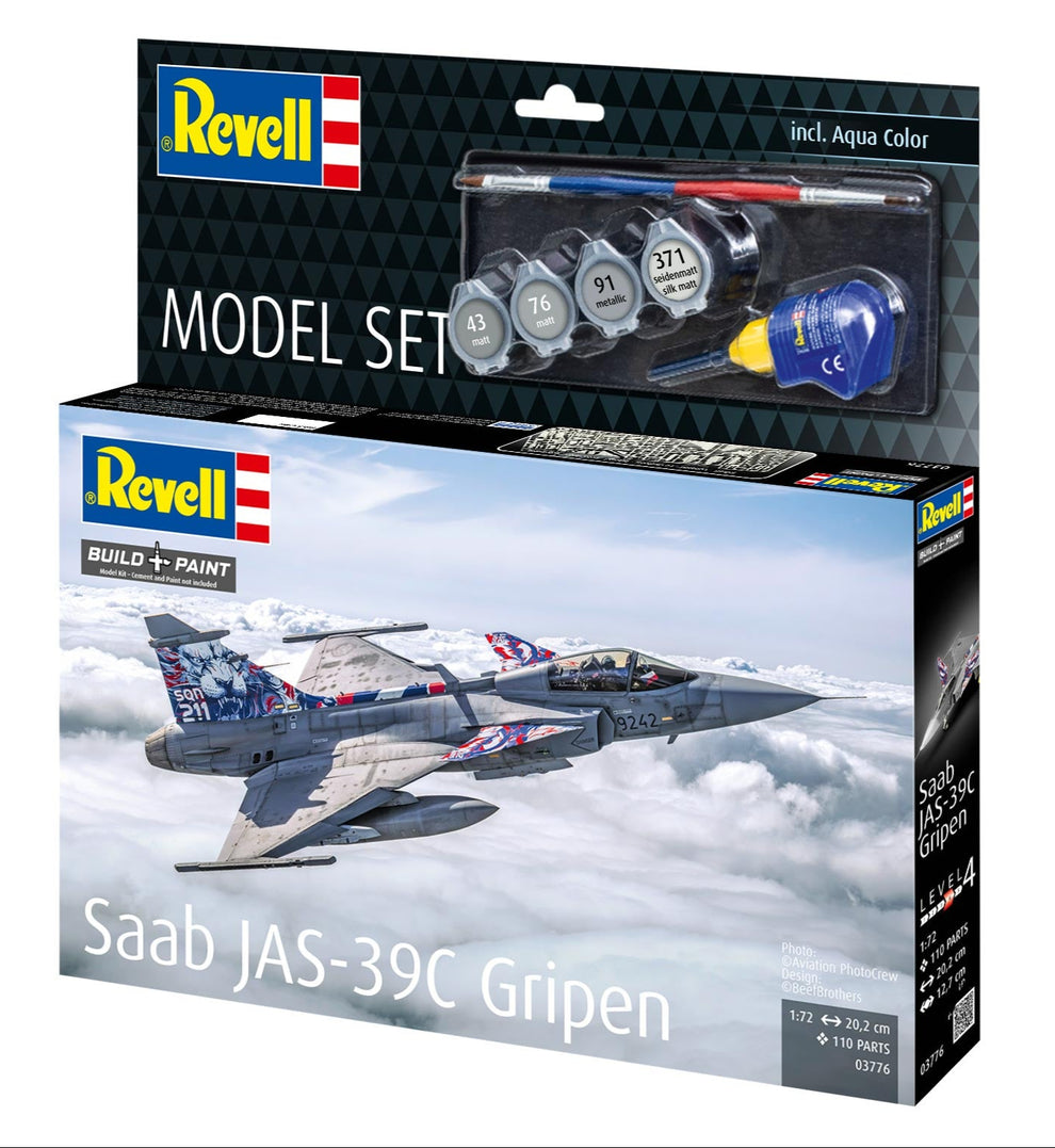 Revell 63776 Model Set Saab JAS-39C Gripen Model Kit – Rails