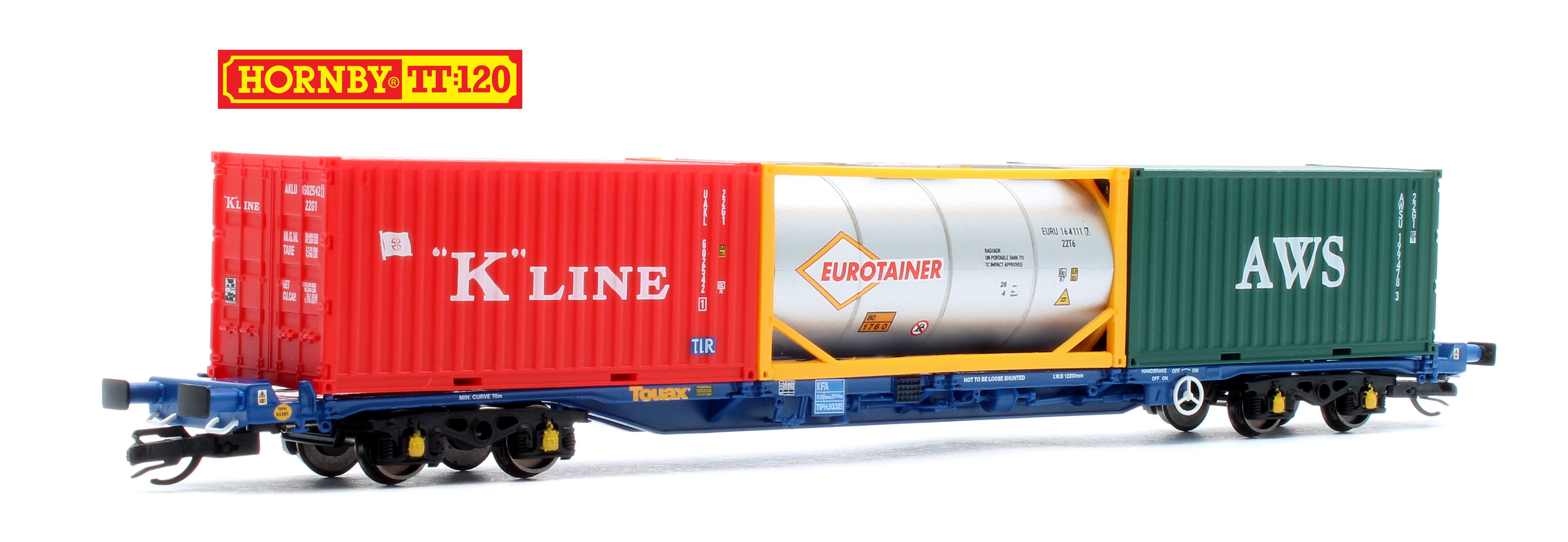 Hornby TT6030 Touax KFA Container Wagon with 3x20 Containers – Rails