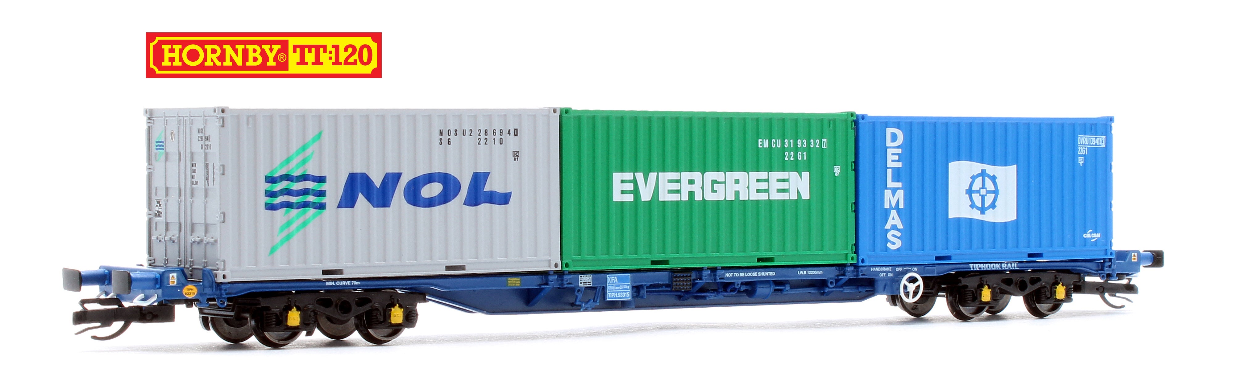 Hornby TT6032 Touax KFA Container Wagon with 3x20 Containers – Rails