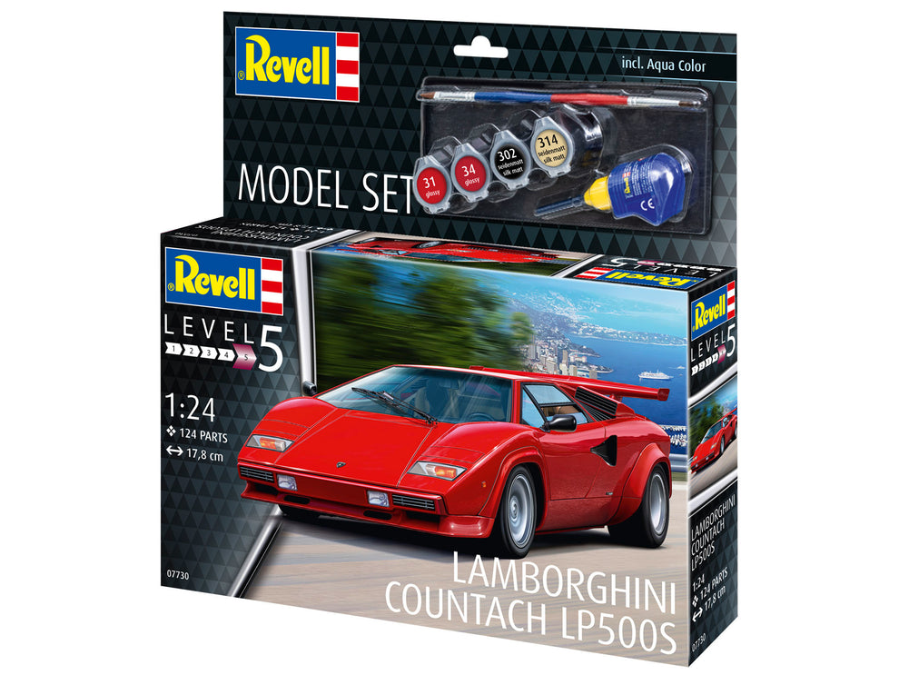Revell 67730 Model Set Lamborghini Countach LP500S Model Kit – Rails