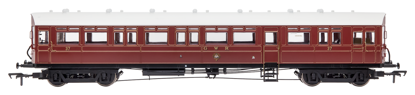 Dapol 4P-004-001S Autocoach GWR 37 Lined Crimson Lake - DCC – Rails