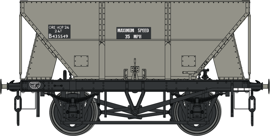 Dapol 7F-033-005 24T Steel Ore Hopper Grey B435549 Ore Hop Max Speed 35 ...