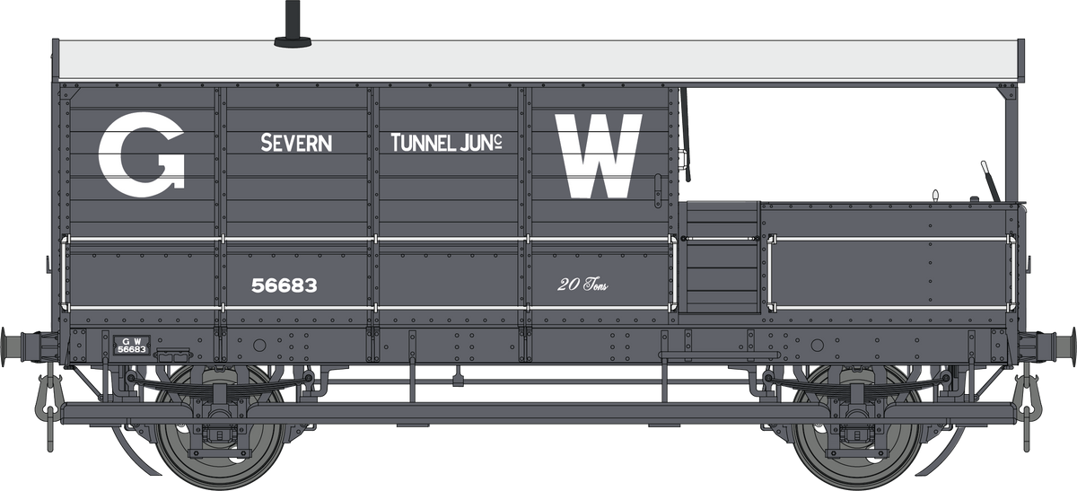 Dapol 7F-300-001 Great Western Toad Brake Van Diagram AA15 Grey 56683 ...