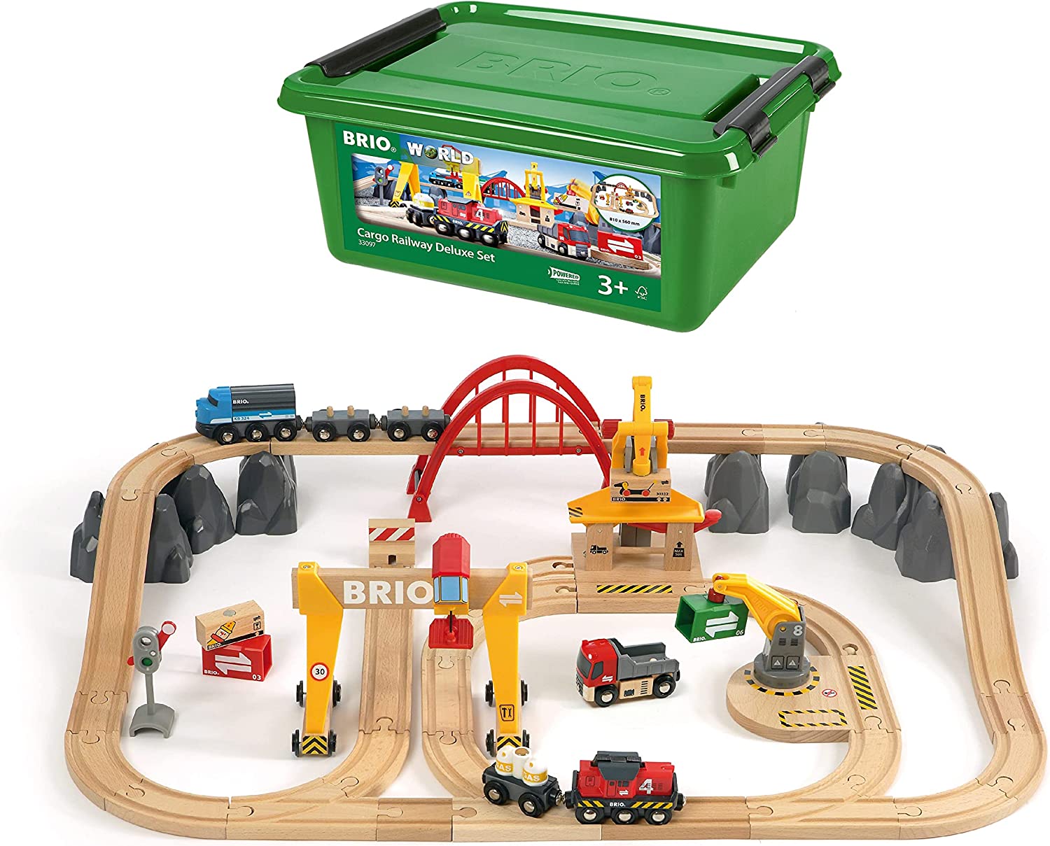 Brio 33097 BRIO WORLD - Cargo Railway Deluxe Set – Rails