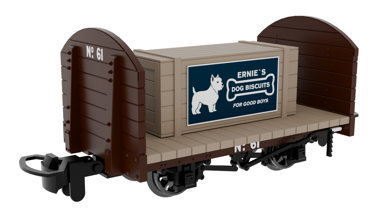 Rapido Trains UK 833201 Round Ended Flat - Plain Brown No. 61 – Rails