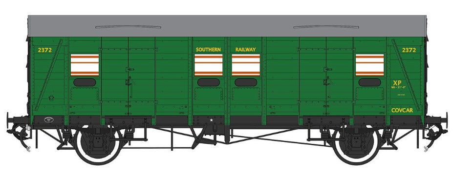 Heljan Covered Carriage Truck (CCT) No 2372 Southern Railway (even planks) – Rails of Sheffield