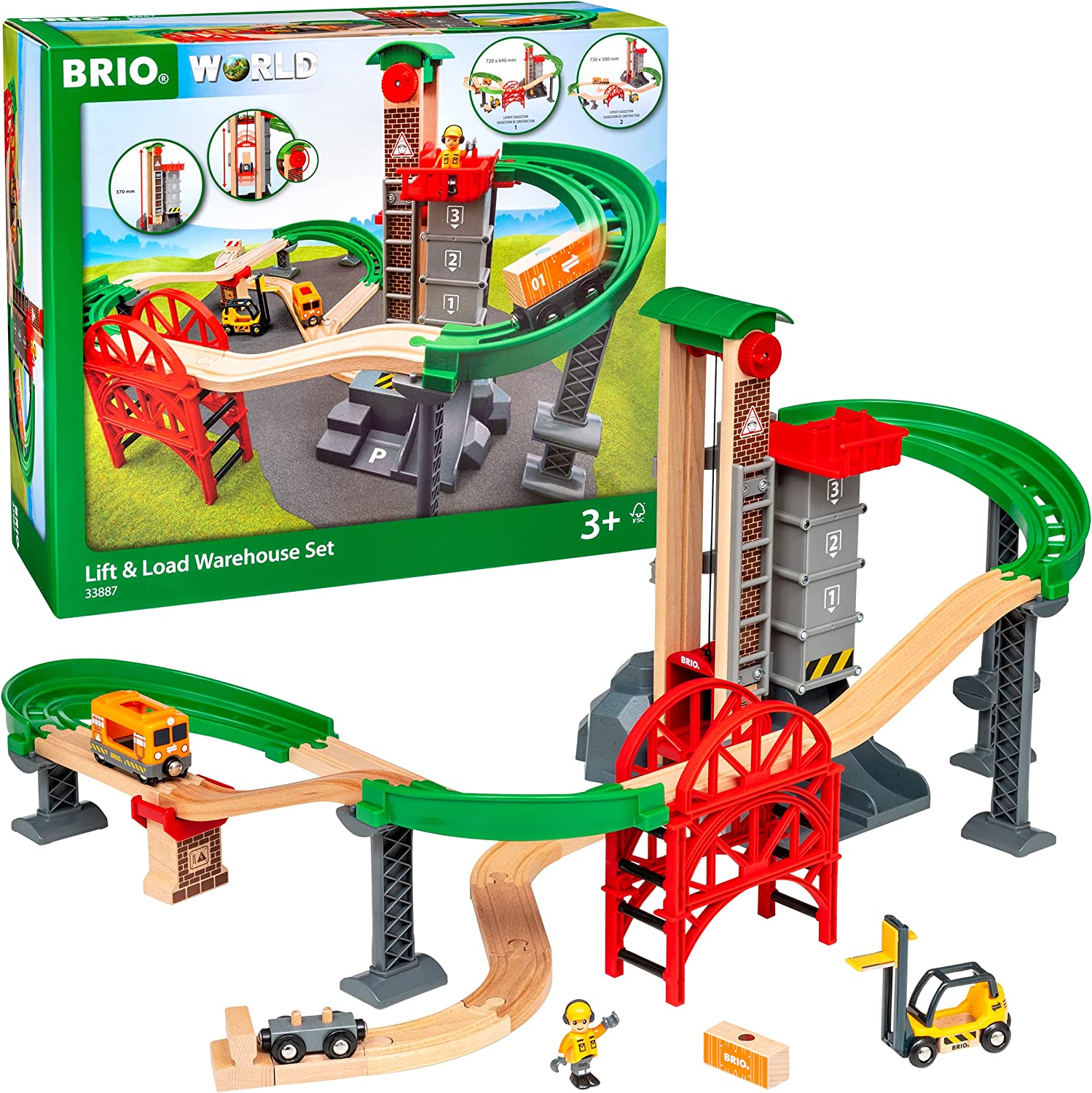 Brio 33887 BRIO World - Lift & Load Warehouse Set – Rails