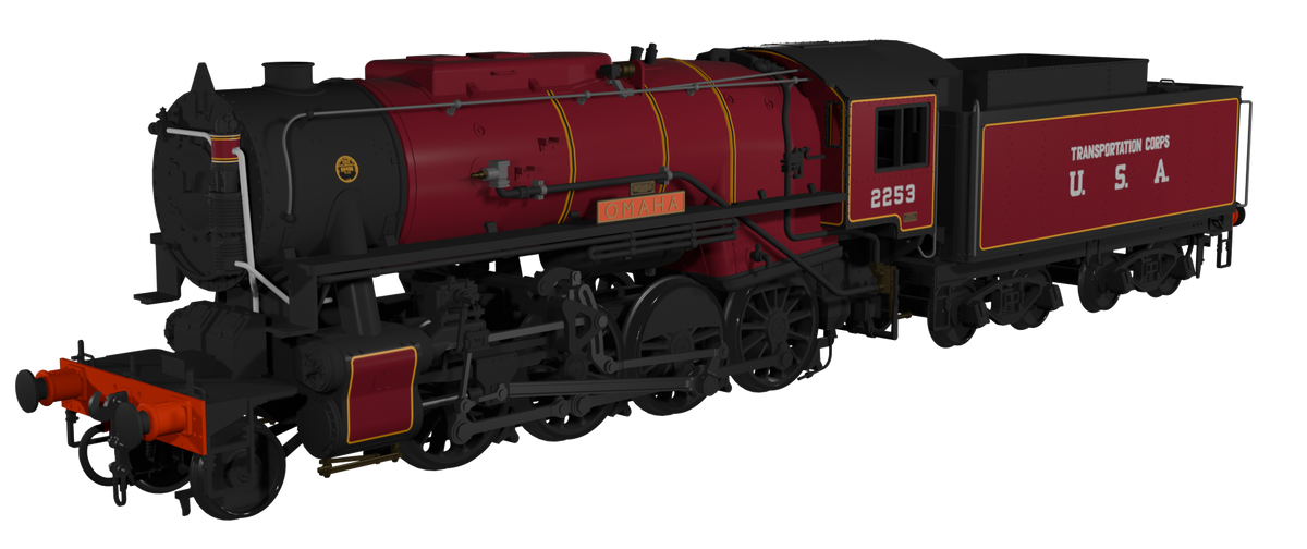 Rapido Trains UK 926508 USATC S160 2-8-0 'Omaha' Maroon with ...