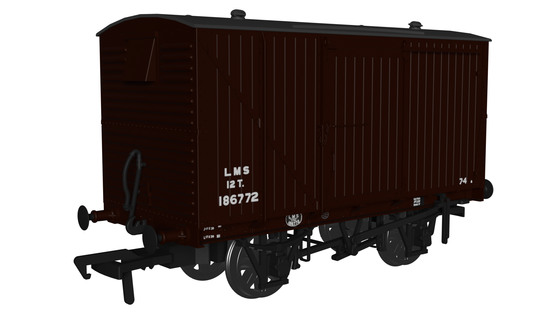 Rapido Trains UK 970105 12 Ton LMS D1832A Van - LMS (post-36) – Rails