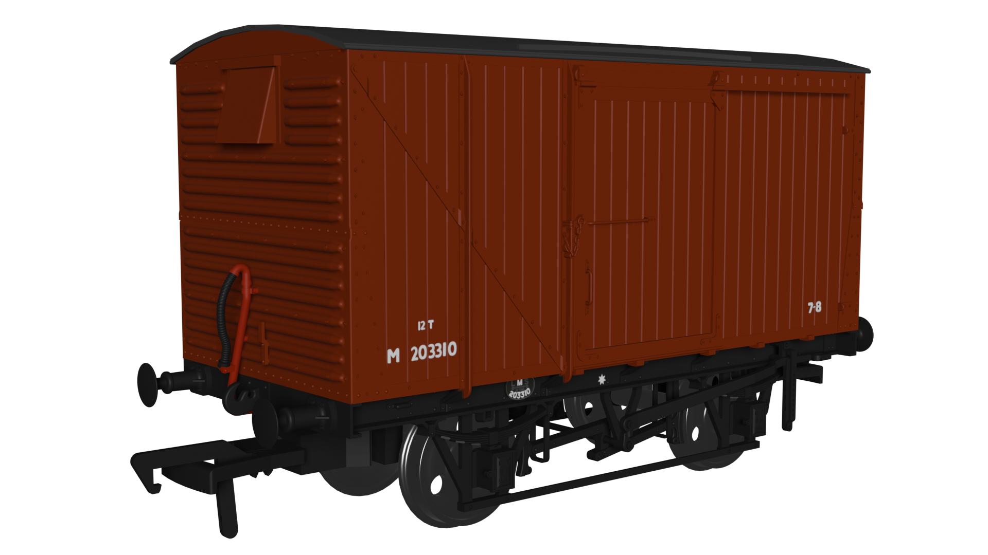 Rapido Trains UK 970110 12 Ton LMS D1832A Van - BR No.M203310 – Rails