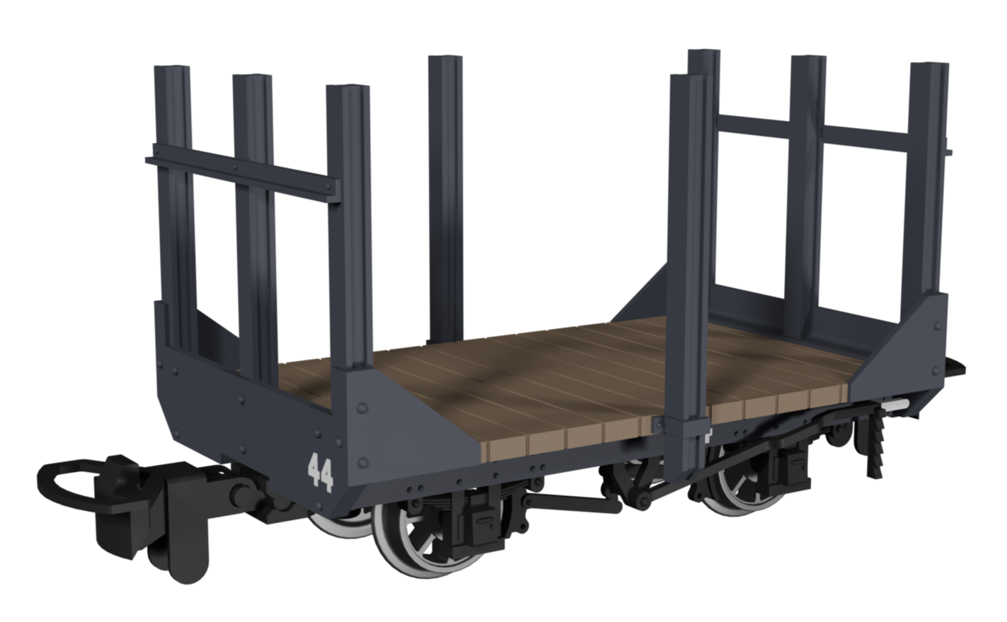 Rapido Trains UK 990702 Stake Wagon - Plain Dark Grey No.44 – Rails