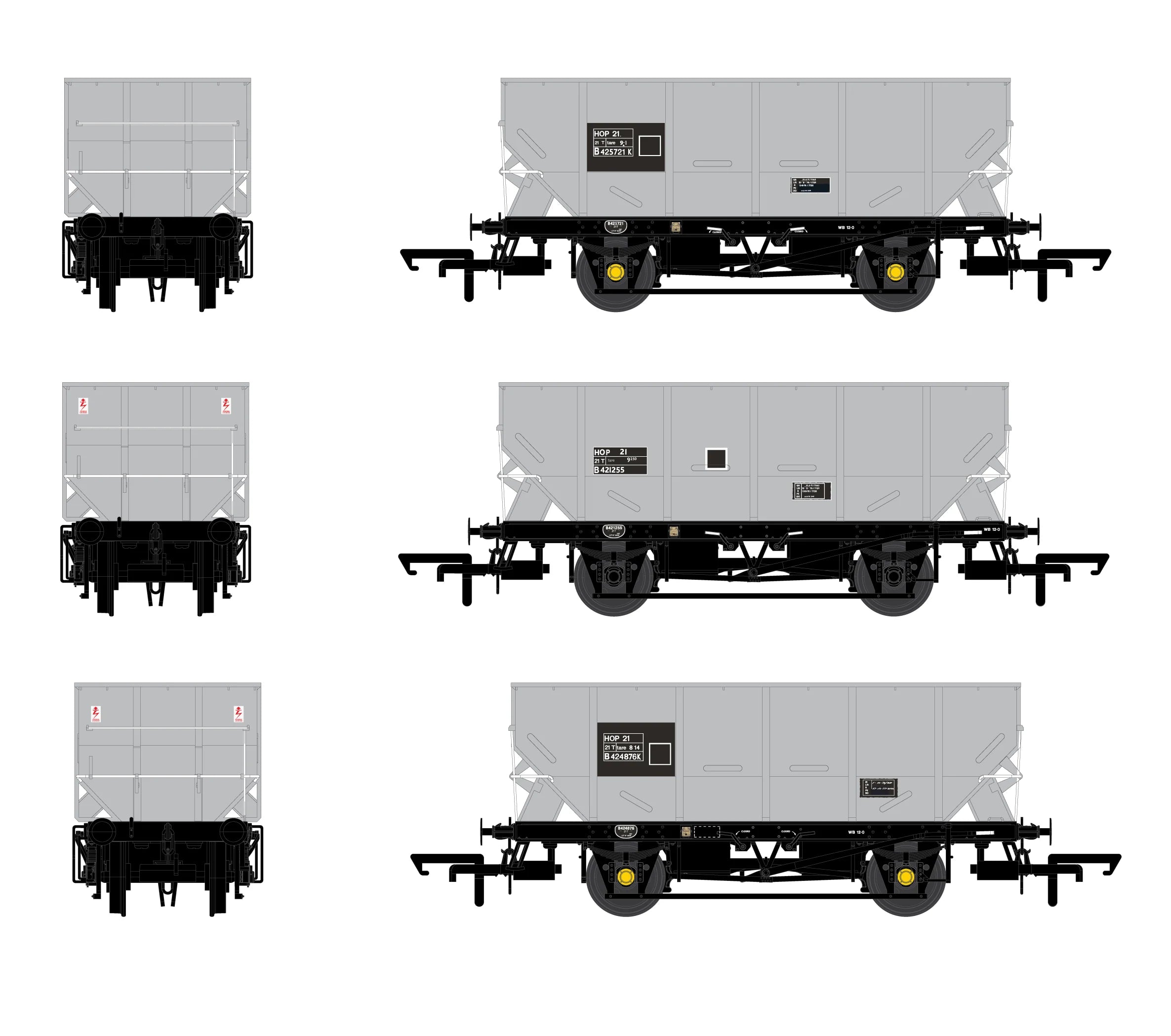 Accurascale HOP21 Hopper BR Grey Pack D Triple Pack – Rails of Sheffield