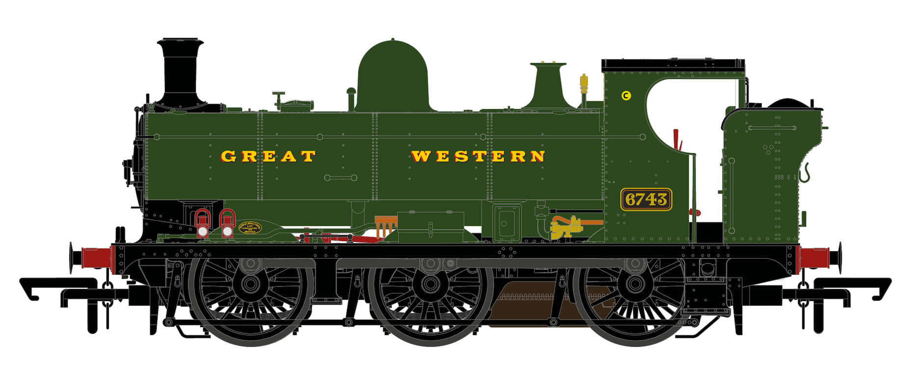 Accurascale 6700 Class 67xx Pannier Tank - GWR Great Western Green 0-6 ...