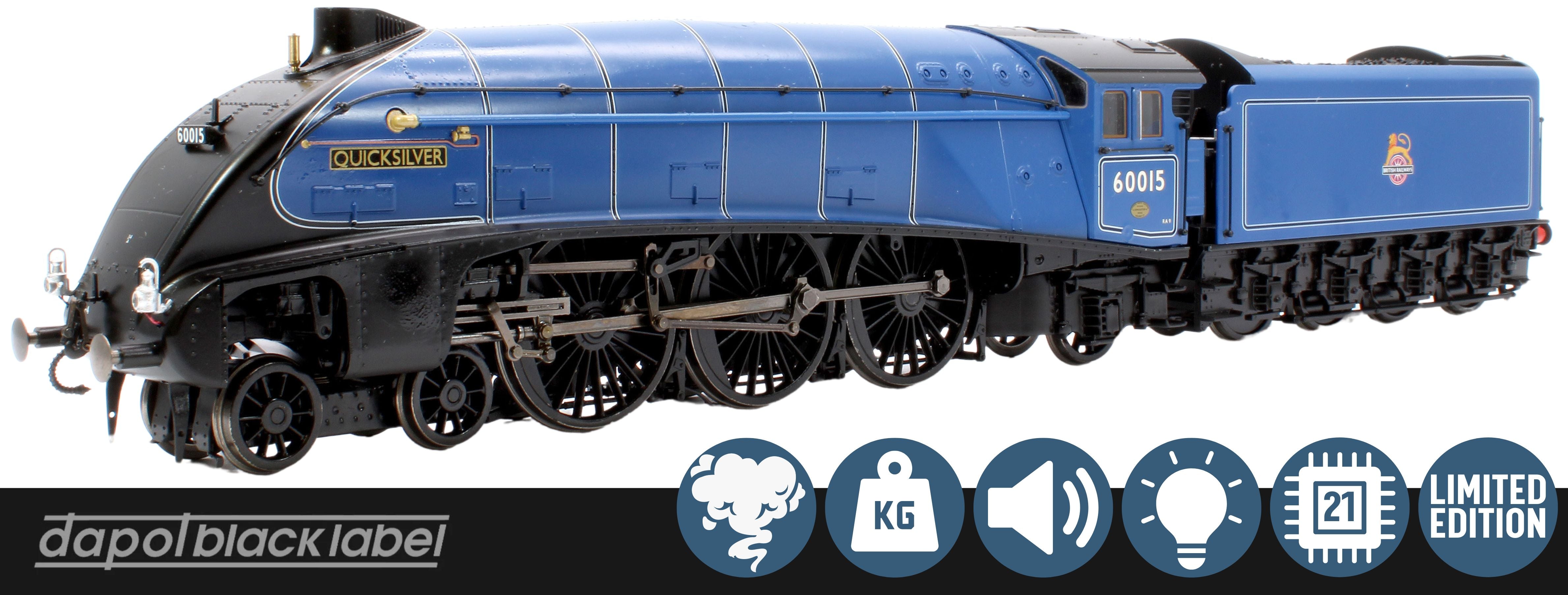 Dapol Black Label Class A4 Quicksilver Express BR Blue Unvalanced 4-6-2 ...