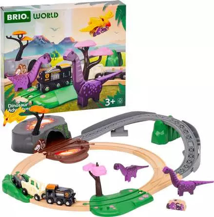 Brio 36094 BRIO World Railway Set Dinosaur Adventure Set – Rails