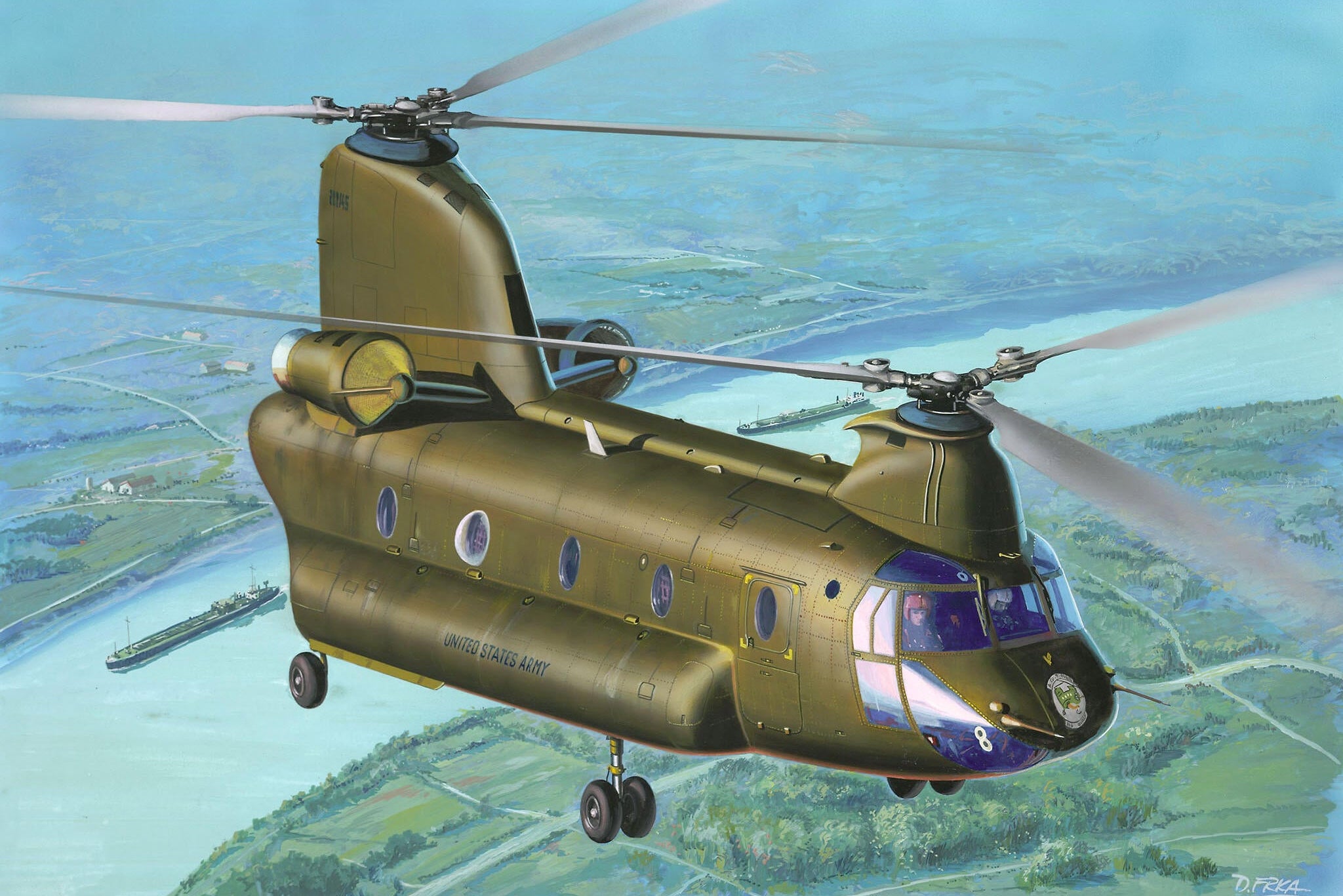 Revell 03825 CH-47D Chinook Model Kit – Rails
