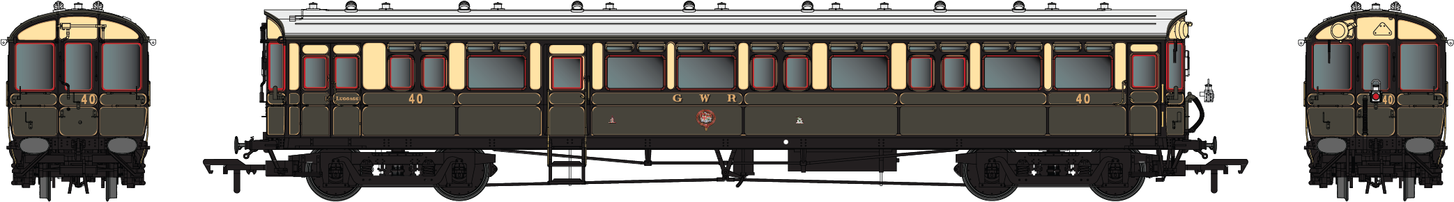 Dapol Autocoach GWR 40 Lined Chocolate & Cream - DCC Fitted – Rails of ...