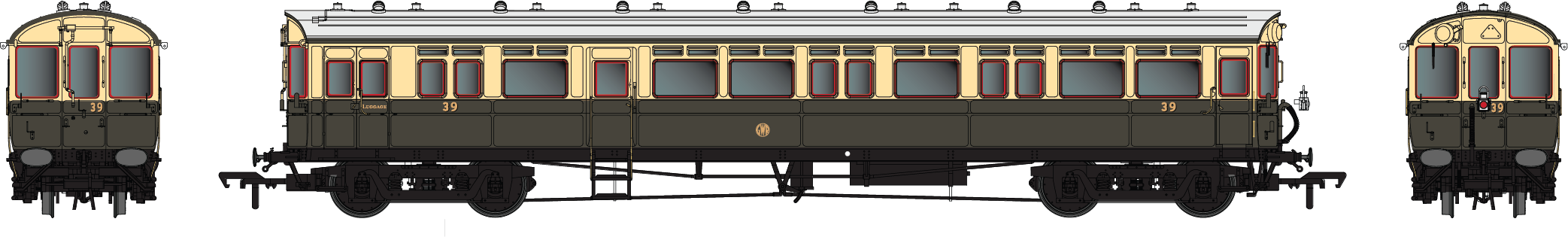 Dapol Autocoach GWR Shirt Button 39 Chocolate & Cream - DCC Sound ...