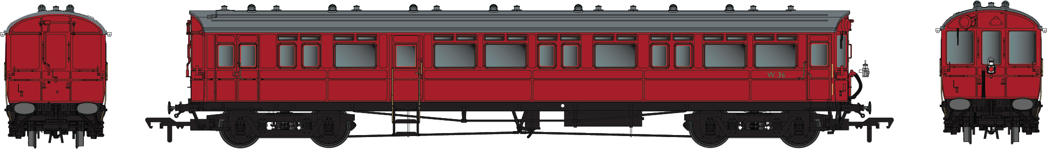 Dapol Autocoach BR W36 Crimson – Rails of Sheffield
