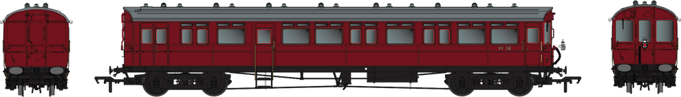 Dapol 4P-004-007 Autocoach BR W38 Maroon – Rails