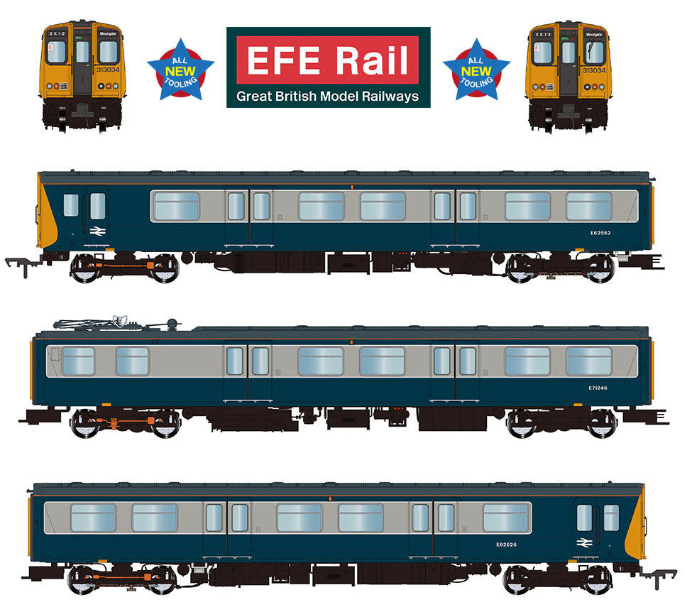 EFE Rail E81001 Class 313 3-Car EMU 313034 BR Blue & Grey – Rails