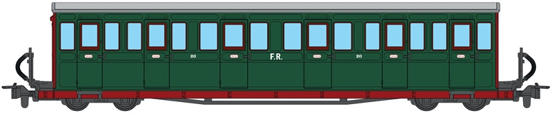 Peco Ffestiniog Railway Long 'Bowsider' Bogie Coach, Colonel Stephens ...