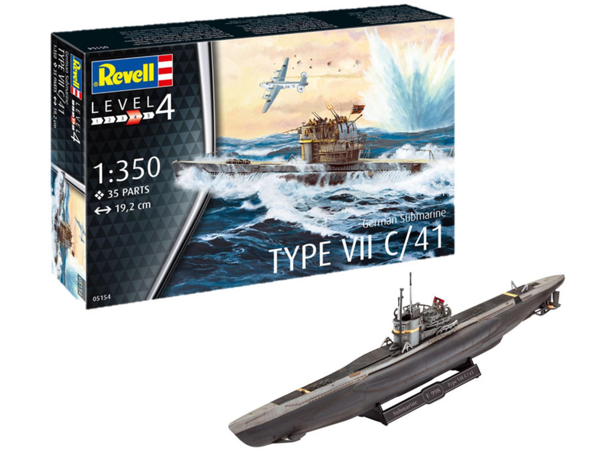 Revell 5154 German Submarine Type VII C/41 Model Kit – Rails