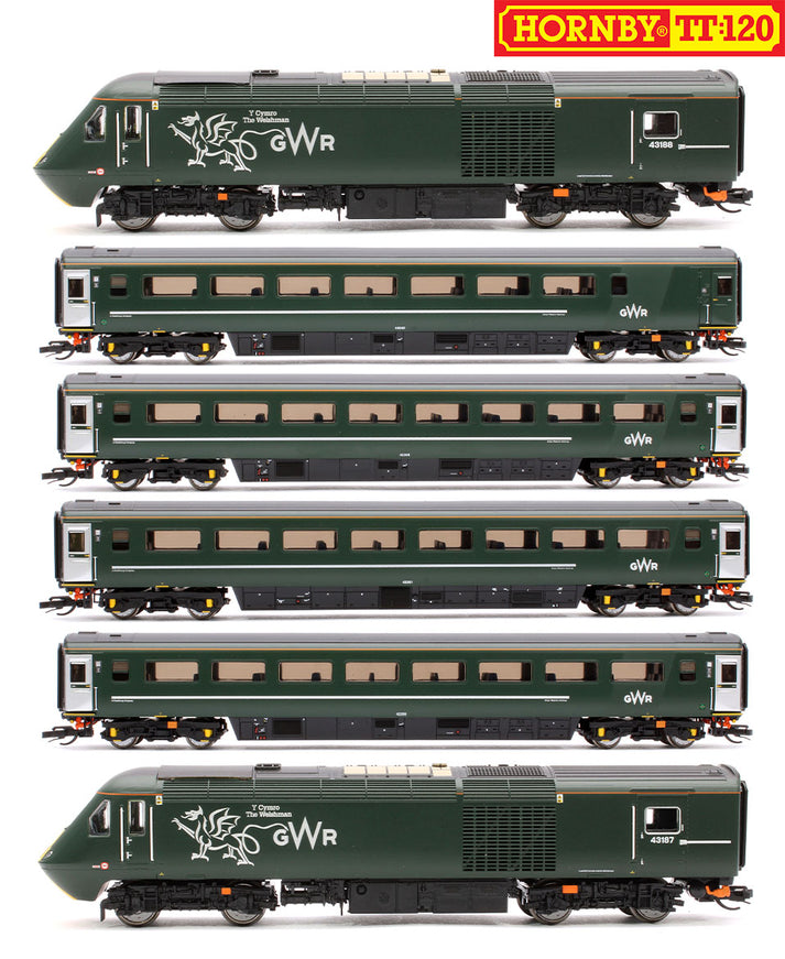Hornby GWR-HST+4-BUNDLE Set of 6 GWR TT:120 Class 43 HST – Rails