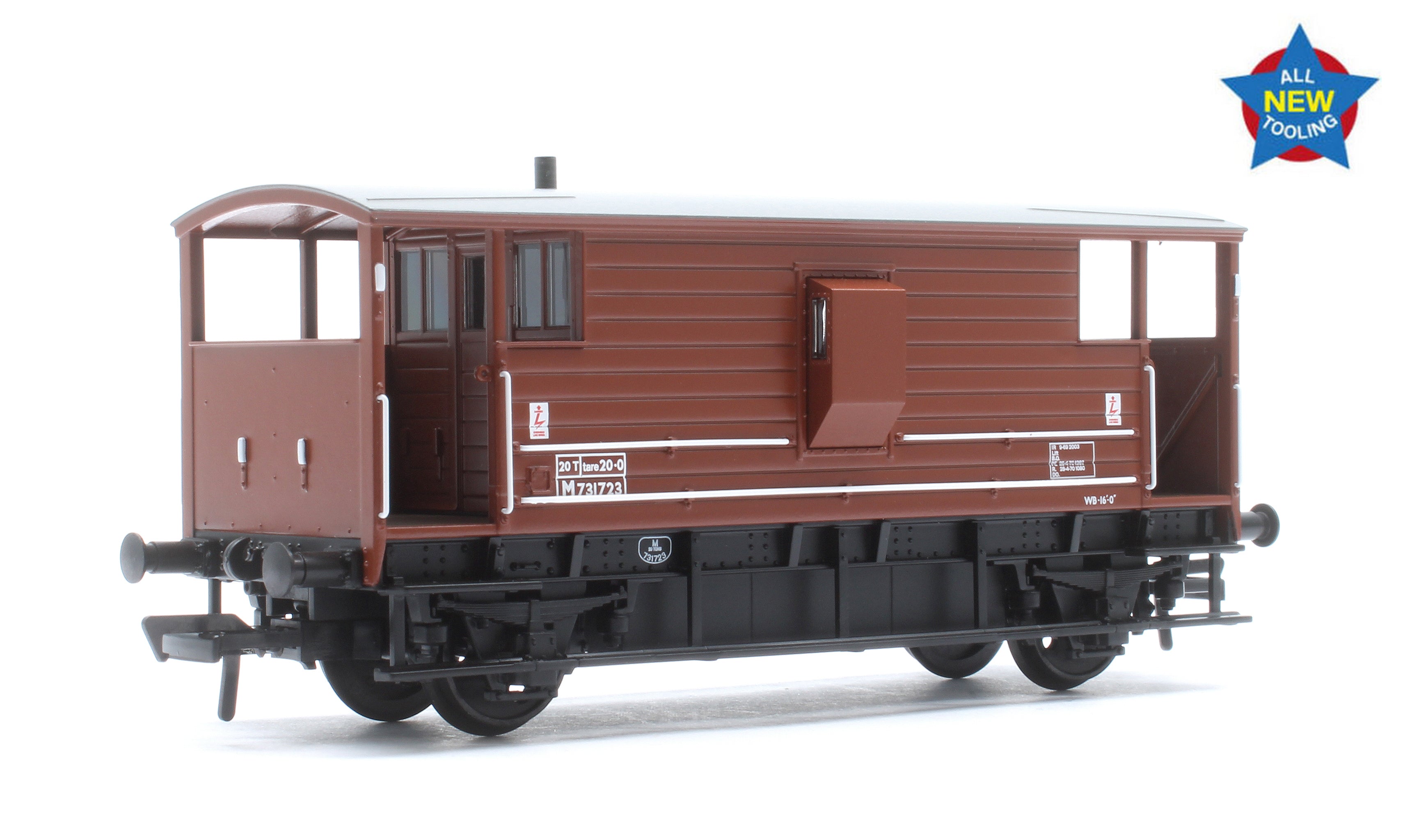 Bachmann 38-978 LMS 20T Brake Van BR Bauxite (Late) No. – Rails