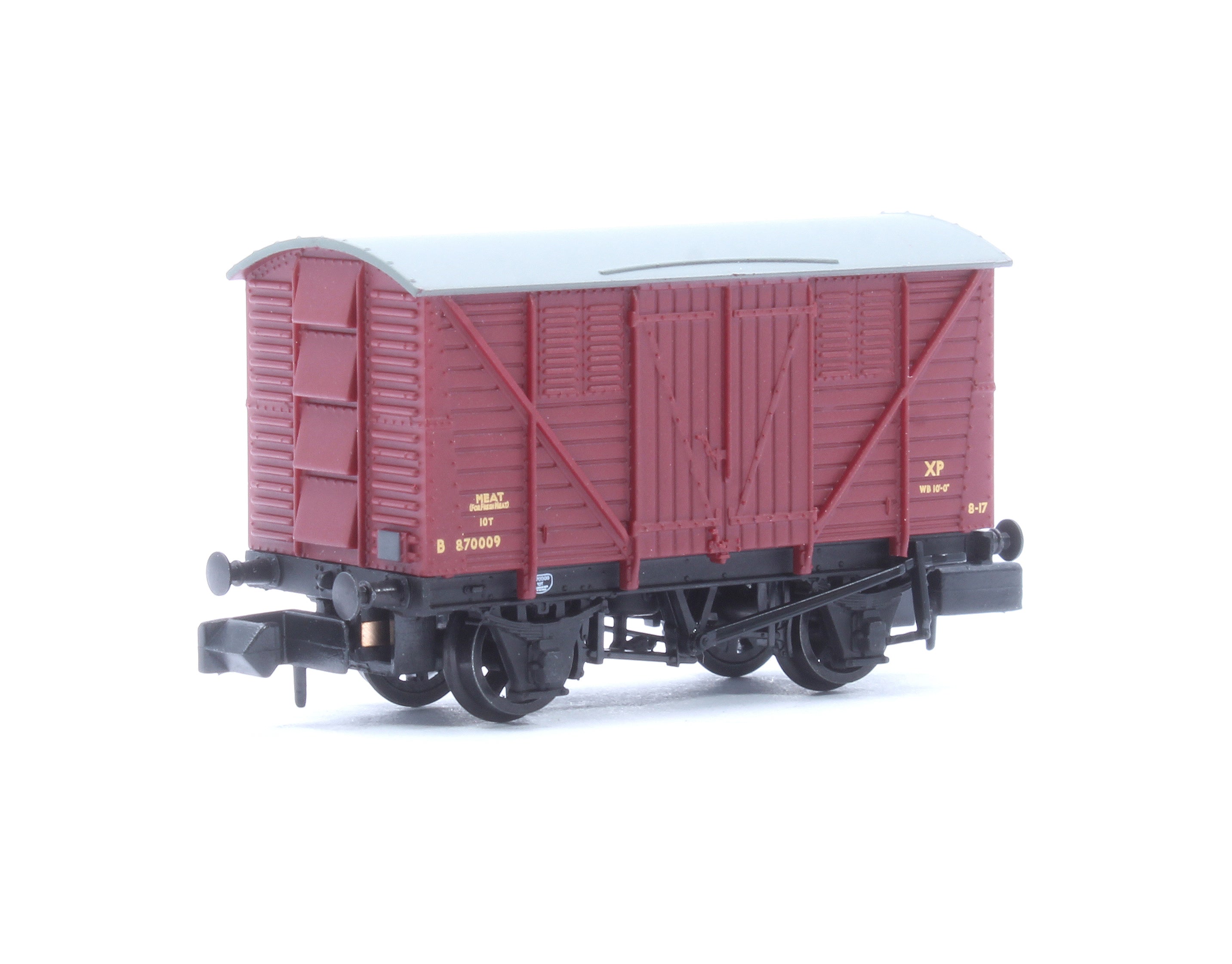 Graham Farish 373-740A BR 10T Meat Van BR Crimson No.B870009 – Rails