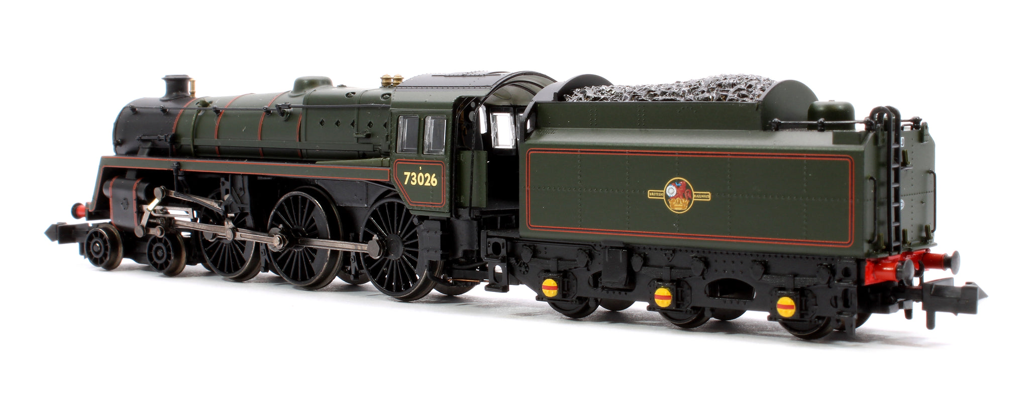 Graham Farish 372-728BSF BR Standard 5MT with BR1 Tender 73026 BR Lined Green (Late Crest) Stea ...